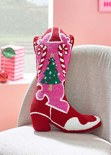 Catherine Lansfield Santa’s Howdy Christmas Boot Boucle 3D Shaped ...