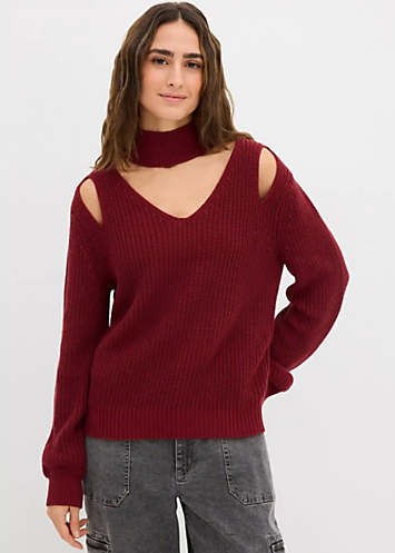 Chunky Knit Cut-Out Jumper by bonprix | bonprix