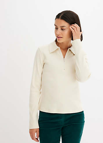 Cotton Rib Polo Shirt by bonprix | bonprix