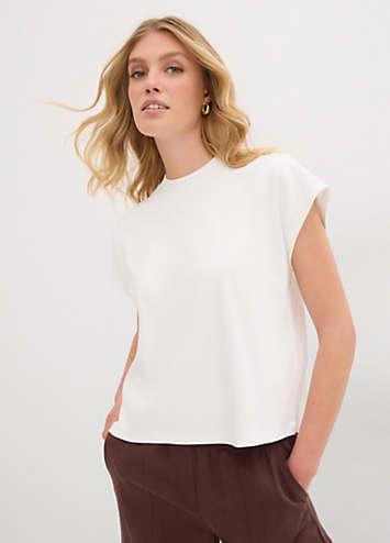 Crew Neck Boxy Cotton T-Shirt by bonprix | bonprix