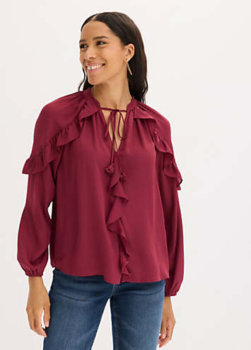Frilled & Ruffle Trim Blouse by bonprix | bonprix