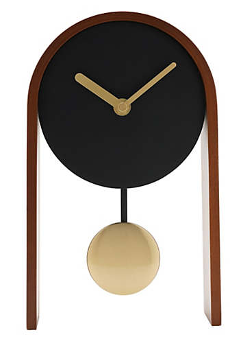 Interval Pendulum Wooden Desk Clock - Black & Gold | bonprix