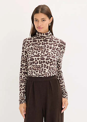 Leopard Print Turtleneck Top by bonprix | bonprix