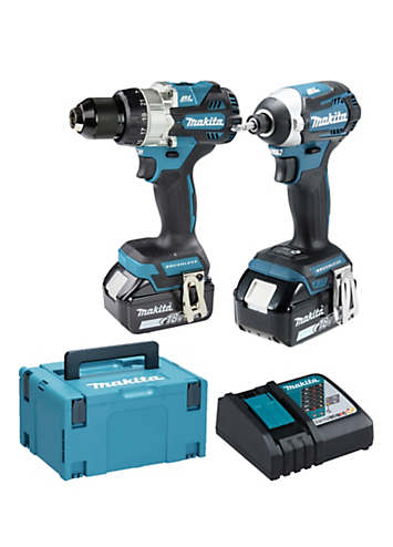 Makita DLX2412TJ 18V Twin Kit DHP486 Combi Drill & DTS154 Impact Driver ...