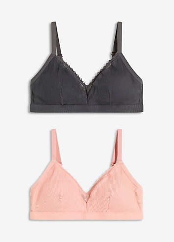 Pack of 2 Padded Non-Wired Bralette Bras by bonprix | bonprix