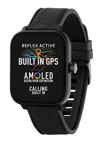 Reflex Active Series 44 Black Silicone Amoled GPS Sports Smart Calling ...