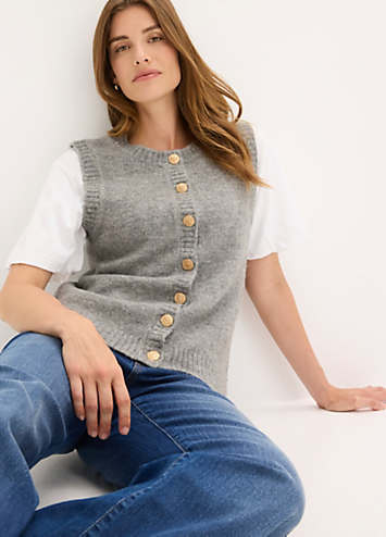 Sleeveless Button Cardigan by bonprix | bonprix