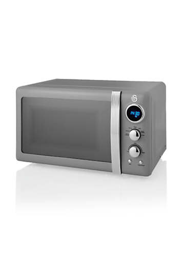 Swan SM22030LGRN Retro LED 20L Digital Microwave - 800W - Retro Grey ...