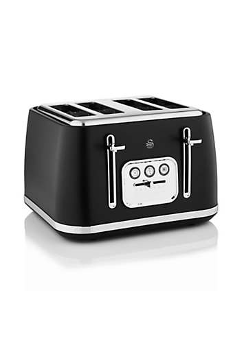 Swan Serenity ST19024BLK 4 Slice Toaster with 6 Browning Levels - Black ...