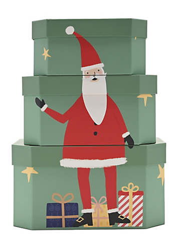 The Seasonal Gift Co. Set of 3 Santa Stacking Christmas Boxes | bonprix
