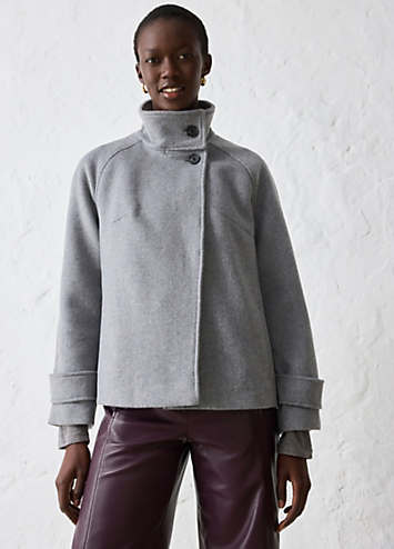 Wool Mix Funnel Collar Coat by bonprix | bonprix