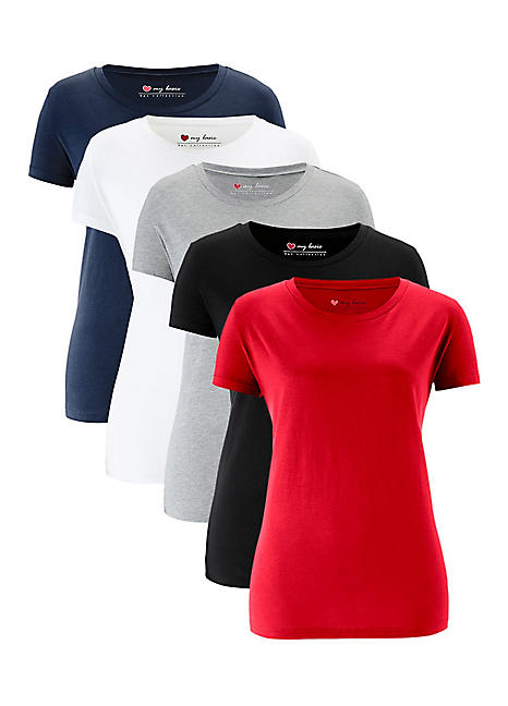 Pack of 5 Essential T-Shirts by bonprix | bonprix