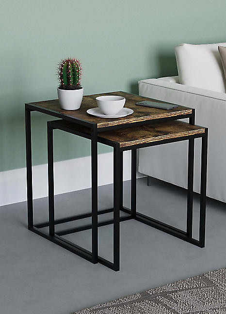 Dark wood nest of tables store