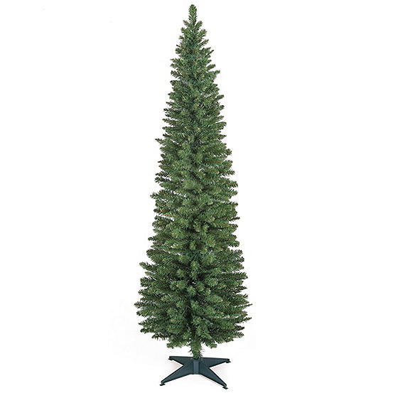 6ft - 7ft Kaleidoscope Wrapped Pencil Pine Christmas Tree by Collection ...