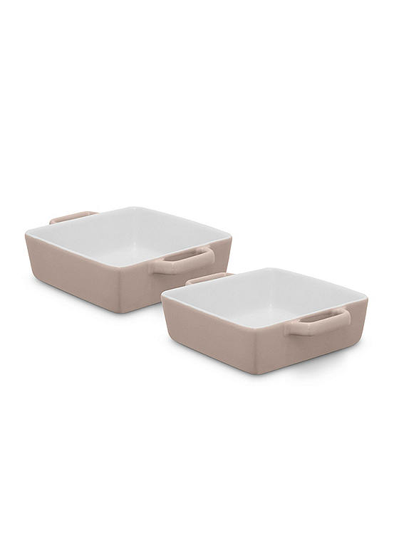 Barbary & Oak Nattura Set of 2 Cashmere 20.5cm Square Baking Dishes ...