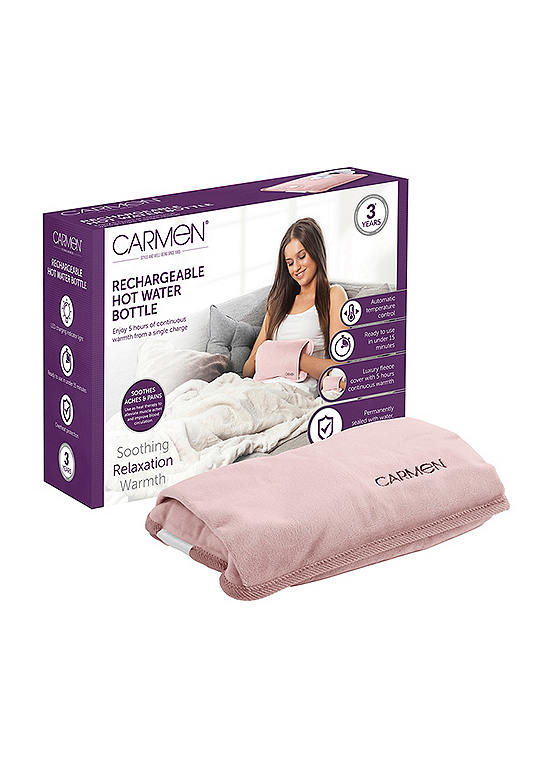 Carmen C85043PNK Rechargeable Hot Water Bottle & Cosy Hand, Body Warmer ...