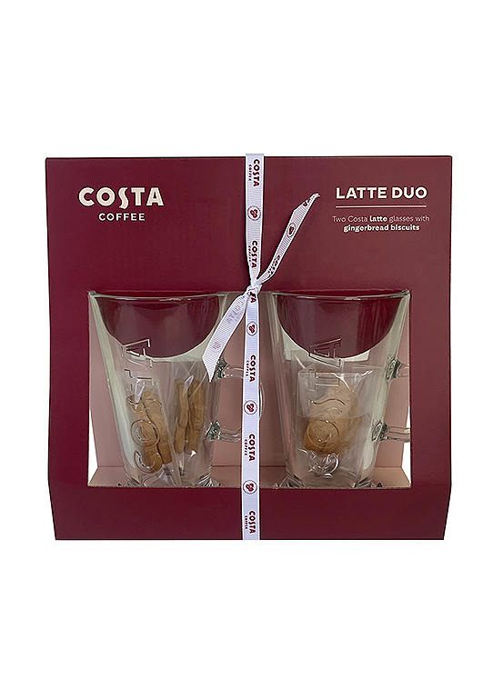 Costa Coffee Latte Duo with Biscuits Gift Set | bonprix