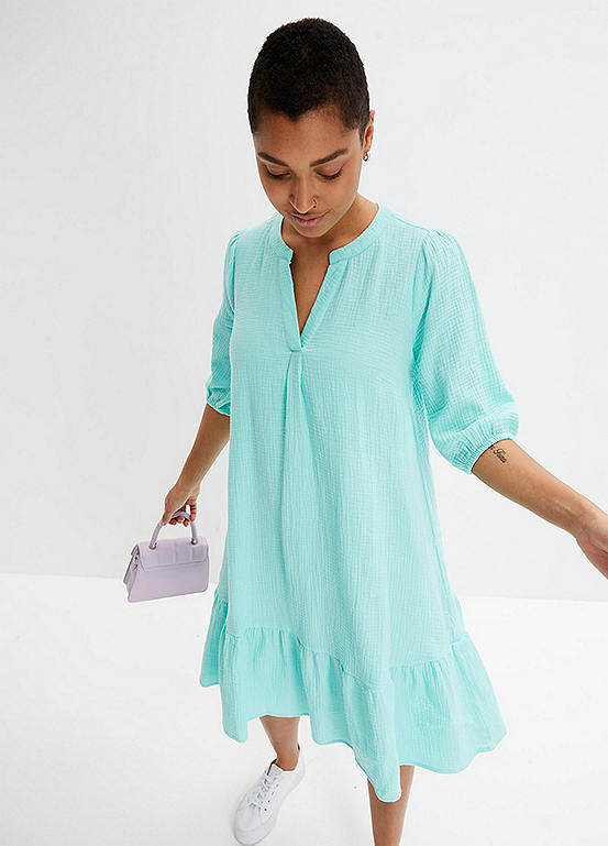 Cotton Muslin Ruffled Dress by bonprix | bonprix