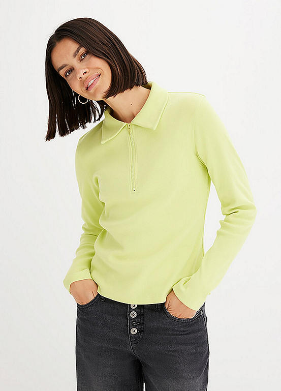 Cotton Rib Polo Shirt by bonprix | bonprix