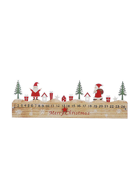 Festive Wooden Red Advent Calendar | bonprix