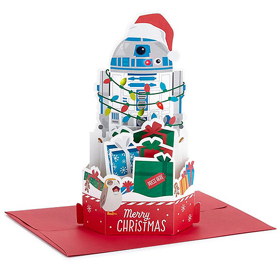 Hallmark Star Wars R2-D2 Musical & Light Up Paper Wonder Christmas Card ...