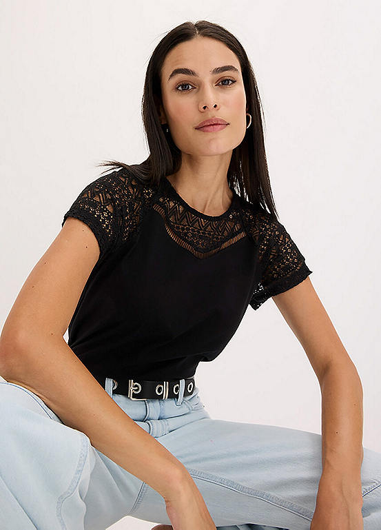 Lace Yoke Top by bonprix | bonprix