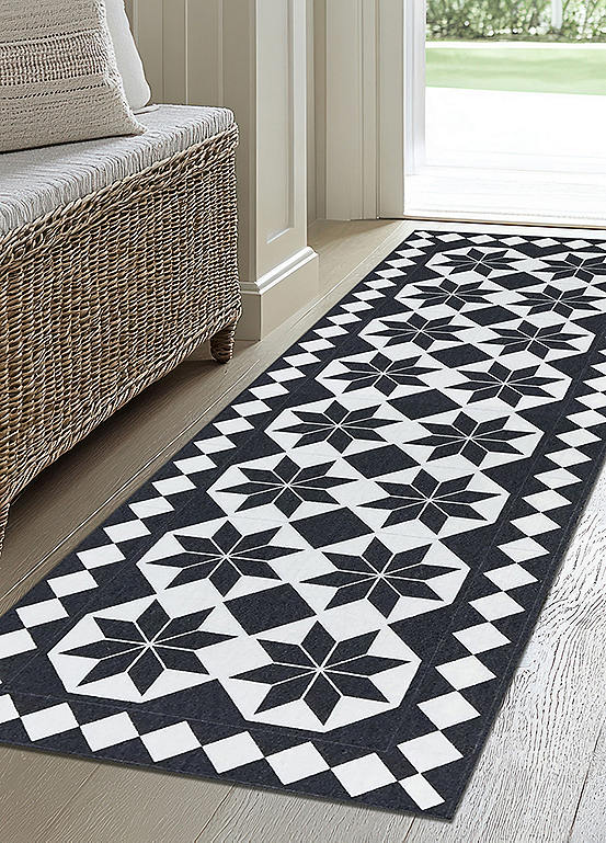 Likewise Rugs & Matting Black Victorian Vintage Runner | bonprix
