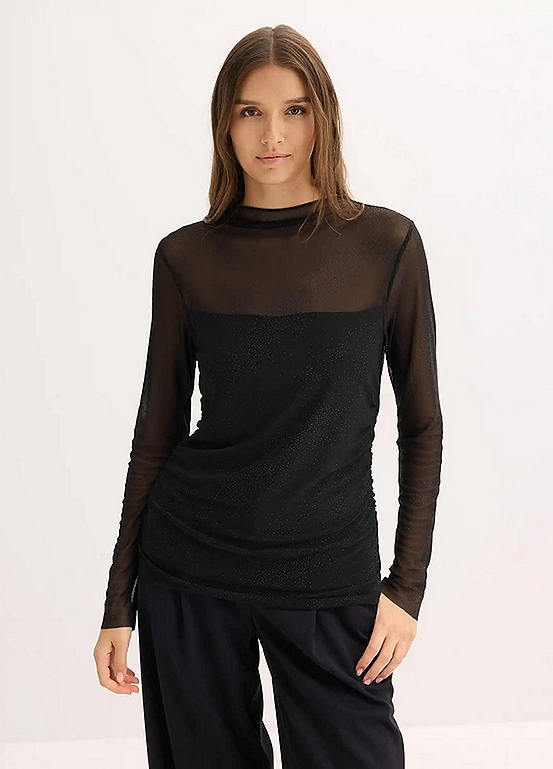 Long Sleeve Mesh Top by bonprix | bonprix