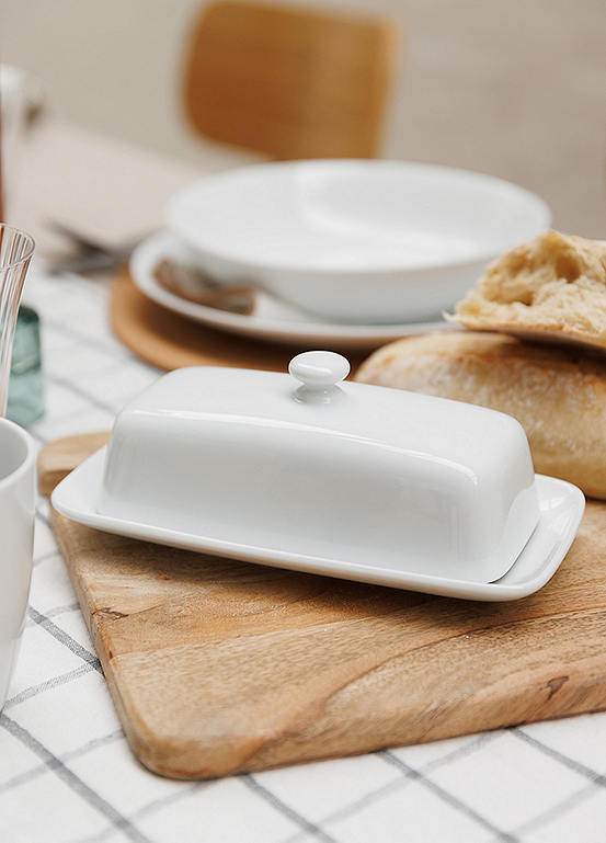 Mikasa Chalk Porcelain Butter Dish | bonprix