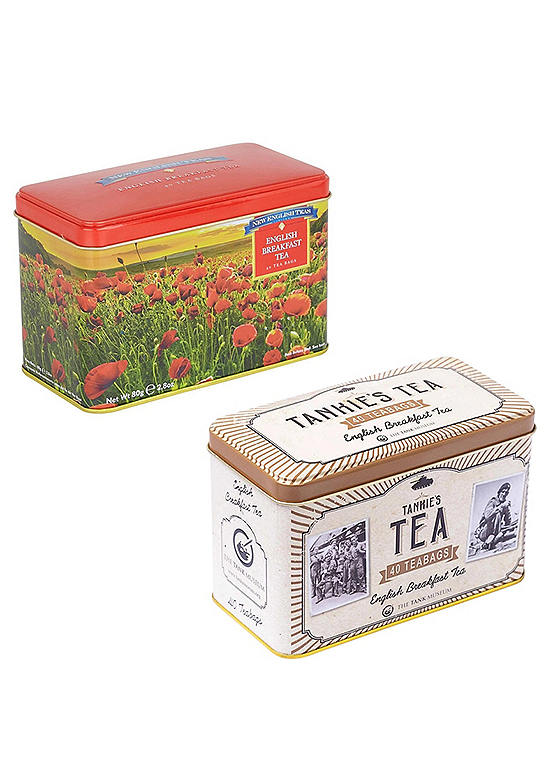 New English Teas Poppy Tea Tin With 40 English Breakfast Teabags ...