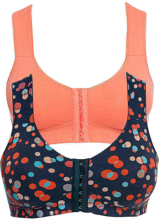 Pack of 2 Cotton Front Fastening Bras by bonprix | bonprix