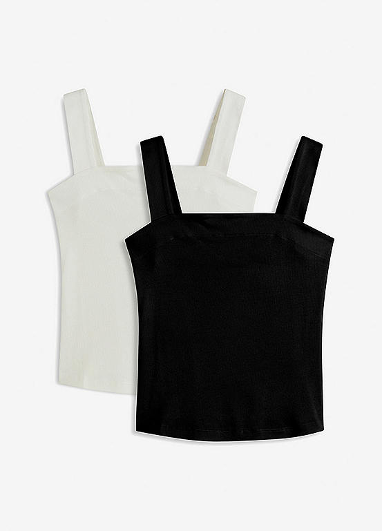 Pack of 2 Cotton Rib Vests by bonprix | bonprix