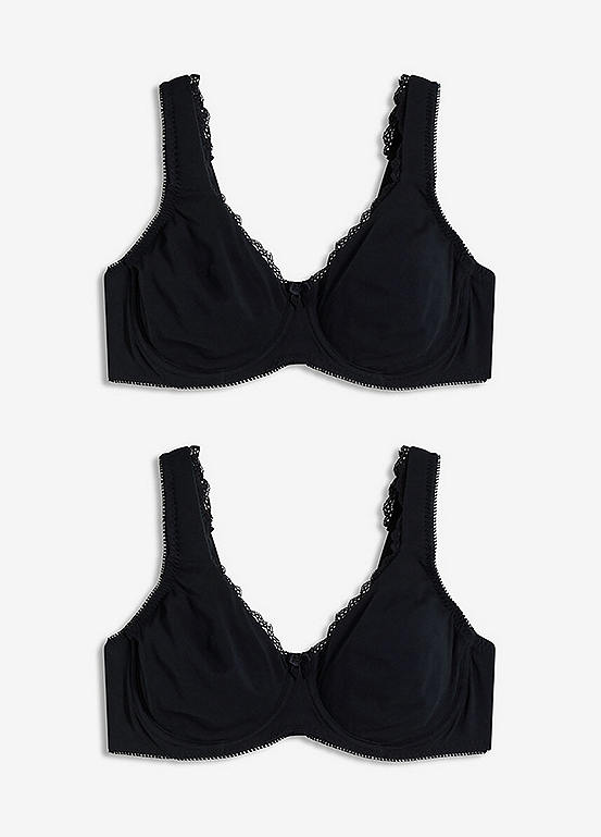 Pack of 2 Non-Wired Minimiser Bras by bonprix | bonprix