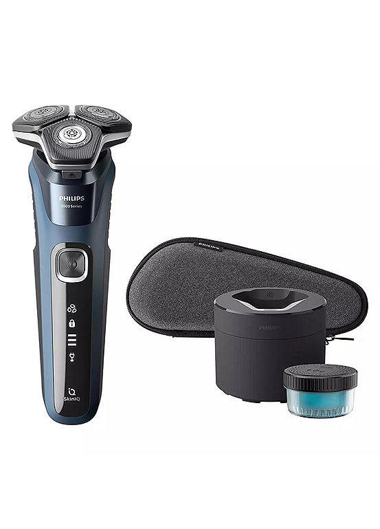 Philips Series 5000 Wet & Dry Electric Shaver with Cleaning Pod & Pouch ...