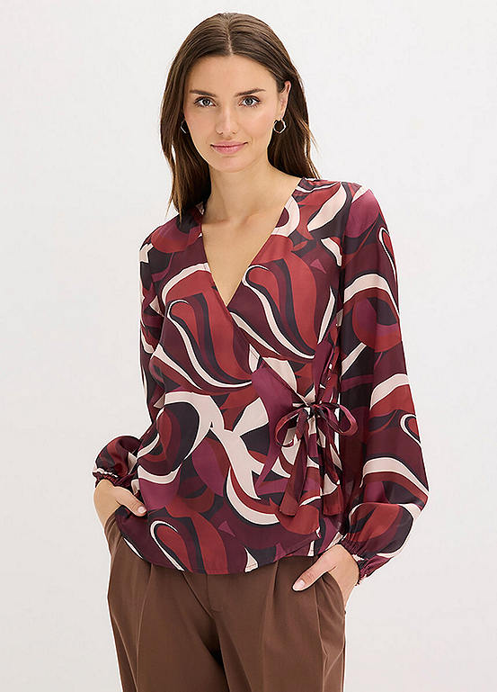 Printed Satin Wrap Blouse by bonprix | bonprix