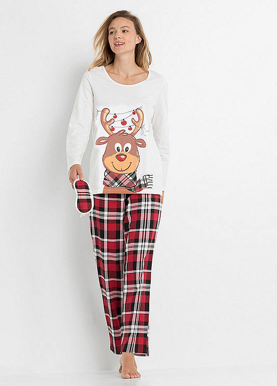 Reindeer Check Festive Pyjama Set by bonprix | bonprix