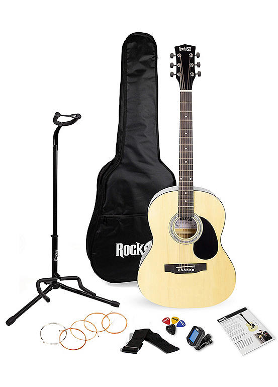 RockJam Full Size Acoustic Guitar Package Set in Natural | bonprix
