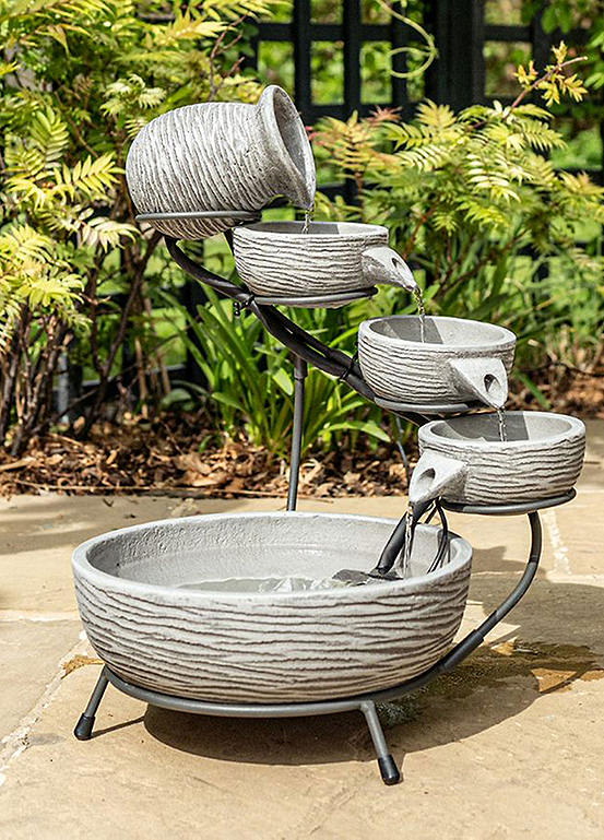 Smart Garden Cascade Grey Textured Water Feature | bonprix