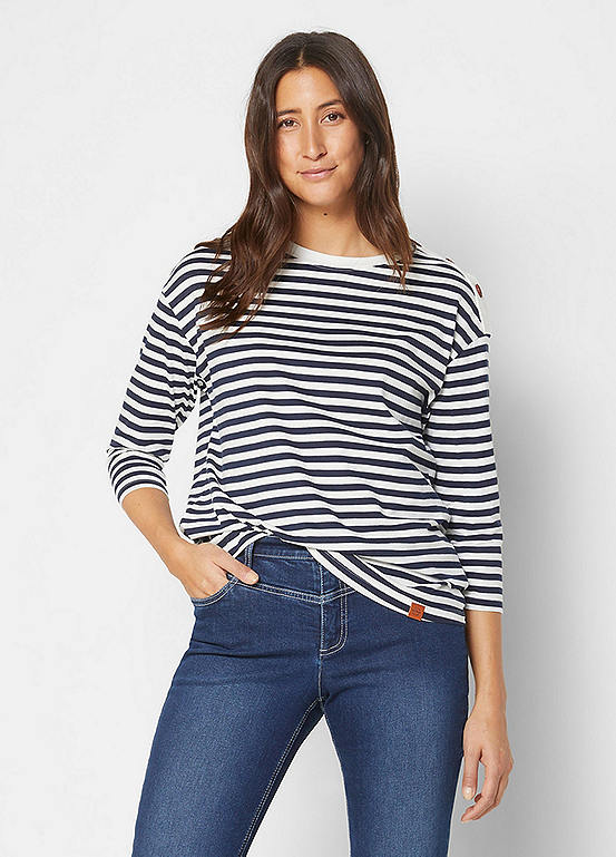 Stripy Button Top by bonprix | bonprix