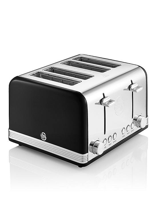 Swan ST19020BN Retro 4-Slice Toaster - Retro Black | bonprix