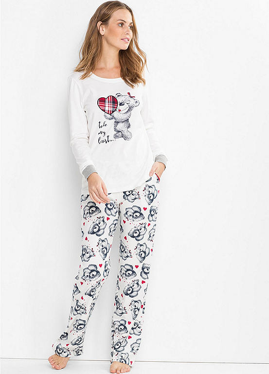 Teddy Bear Long Sleeve Cotton Pyjamas by bonprix | bonprix