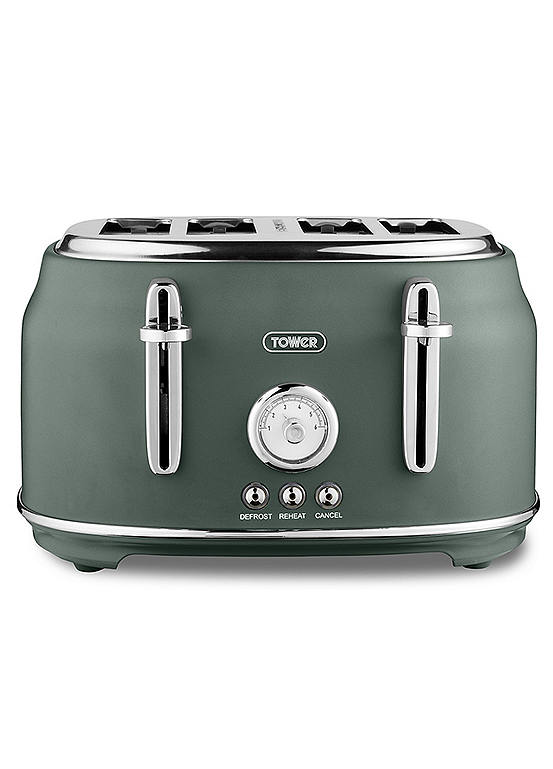 Tower T20065FOR Renaissance 4 Slice Toaster - Forest Green | bonprix
