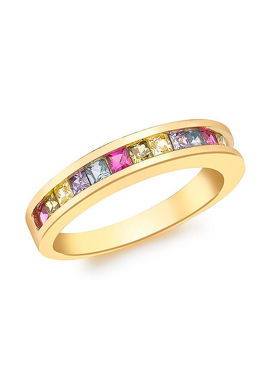 Tuscany Gold 9CT Yellow Gold Multi-Coloured CZ Half-Eternity Ring | bonprix