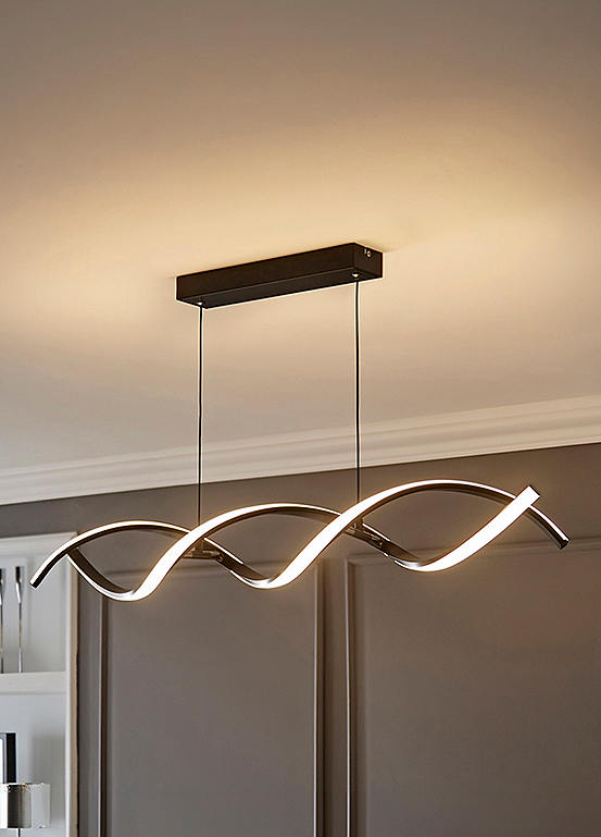 ValueLights Infinity Matt Black Double Twist Integrated LED Ceiling ...