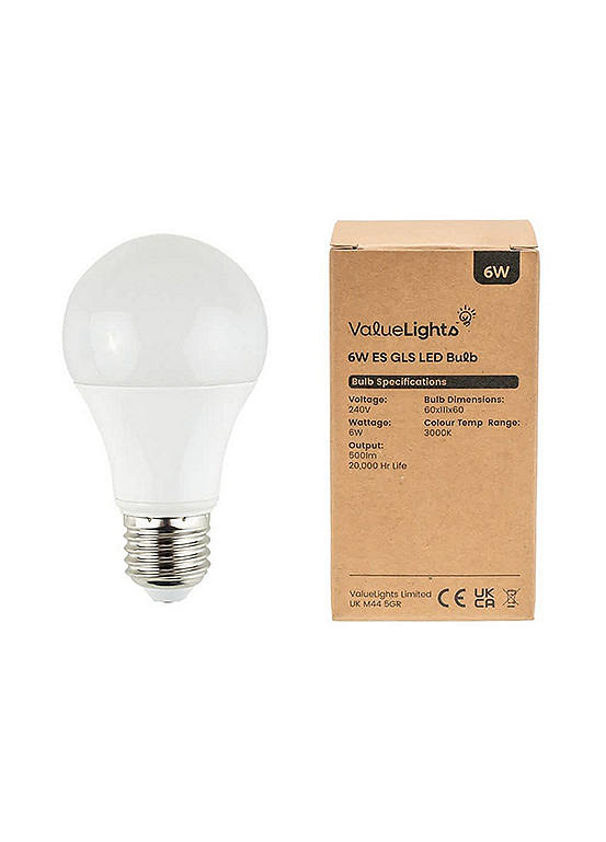 ValueLights Pack of 2 E27 LED 6W Light Bulb Warm White 3000K | bonprix