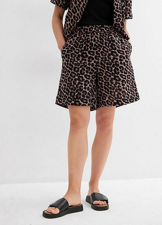 Wide Leg Leopard Print Shorts by bonprix | bonprix