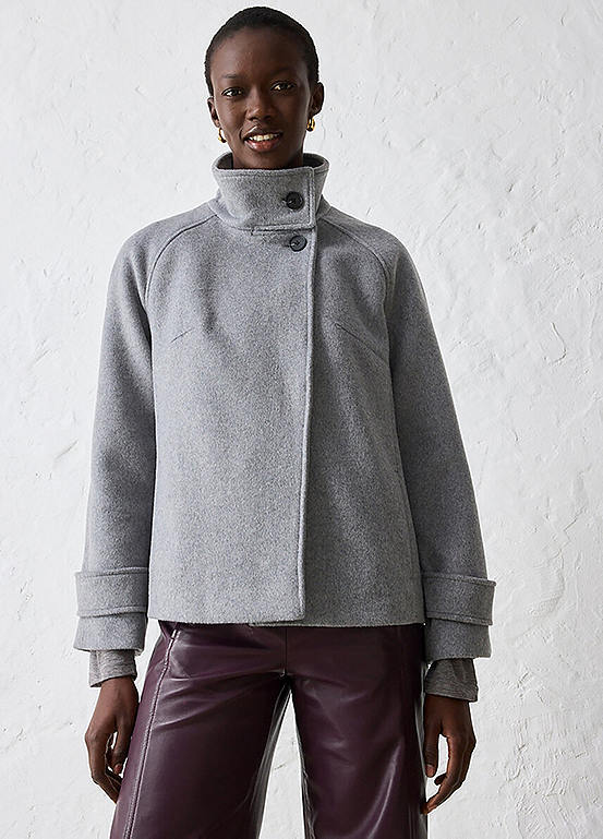 Wool Mix Funnel Collar Coat by bonprix | bonprix