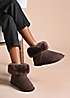Just Sheepskin Ladies Albery Sheepskin Boot Slippers in Chocolate by ...