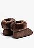 Just Sheepskin Ladies Albery Sheepskin Boot Slippers in Chocolate by ...
