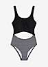 Stripe Cut-Out High Leg Swimsuit by bonprix | bonprix